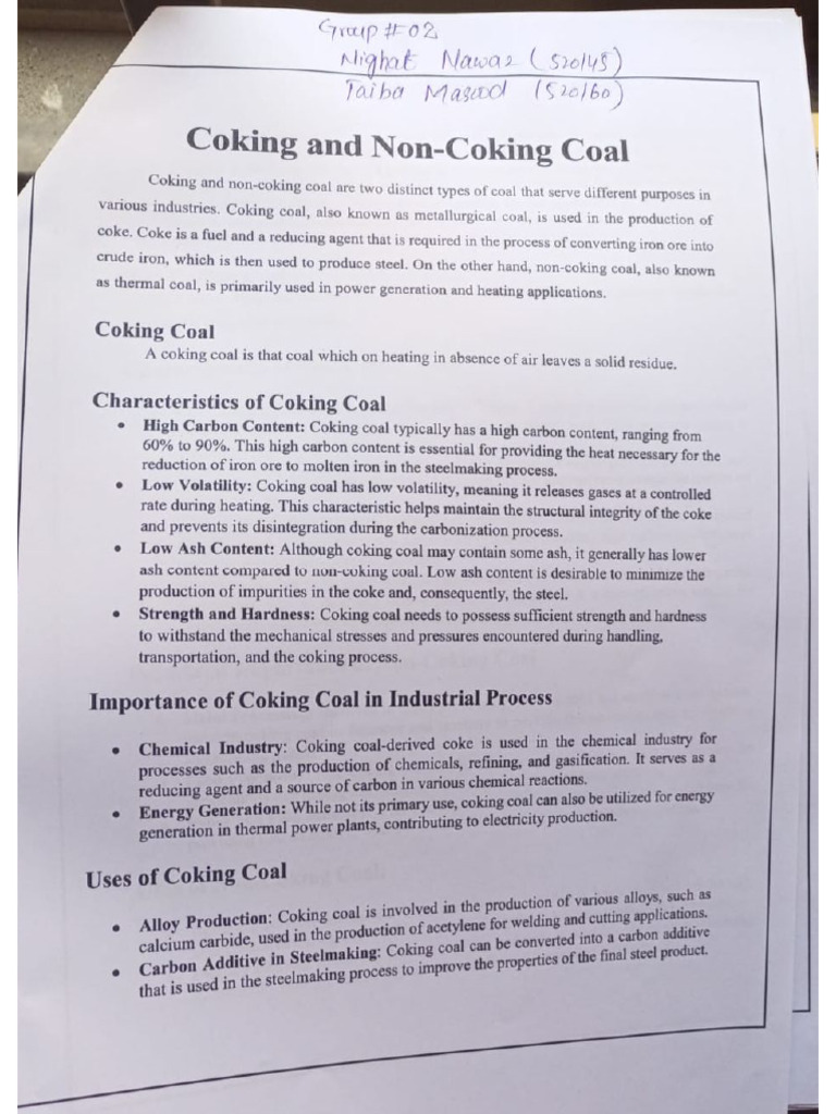 Coking and Non-Coking Coal | PDF
