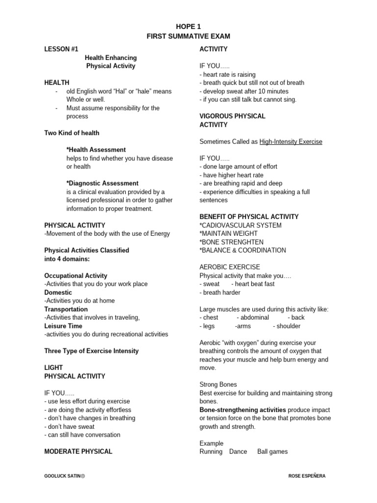 Hope 1 Reviewer | PDF