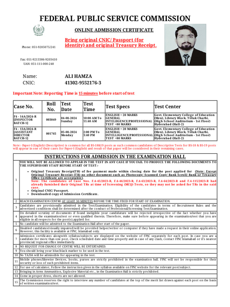 Online - Fpsc.gov - PK FPSC GR Reports GR Phase2 Ac 2024fn - PHP | PDF