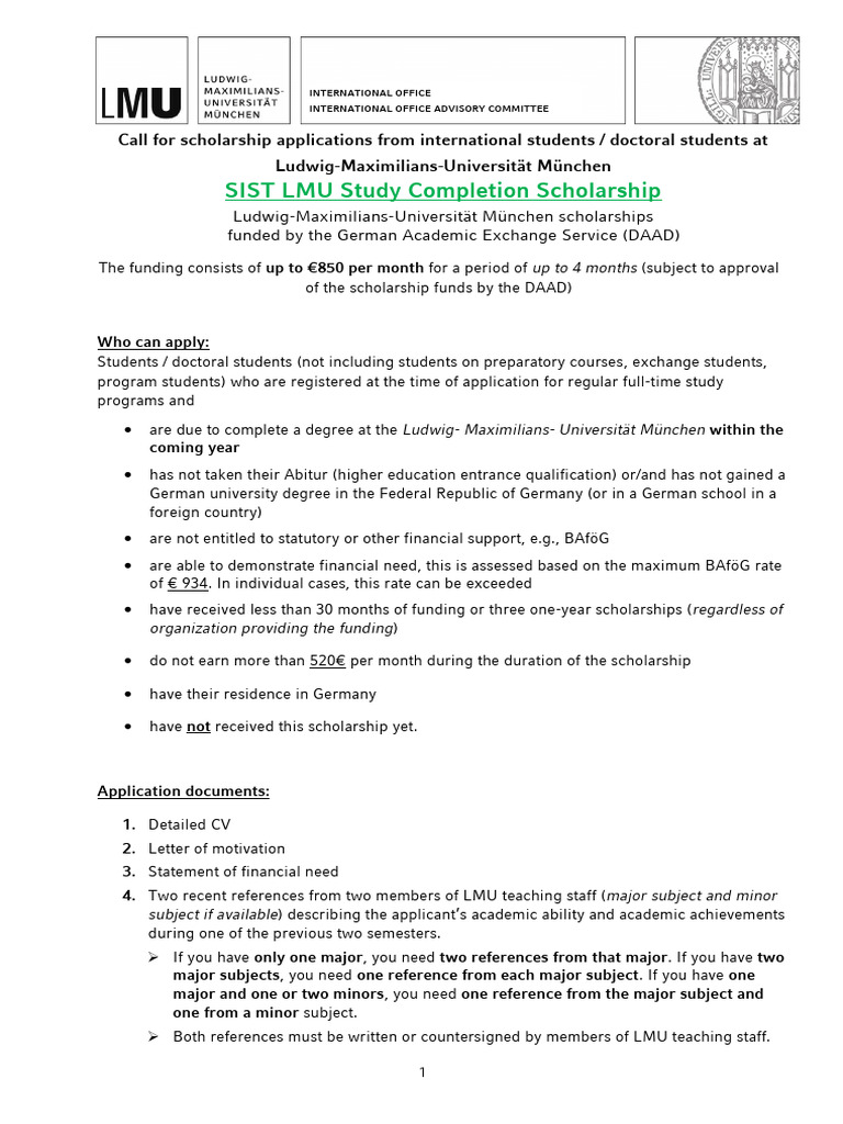 Sist Lmu Abschlussstipendium 2 | PDF