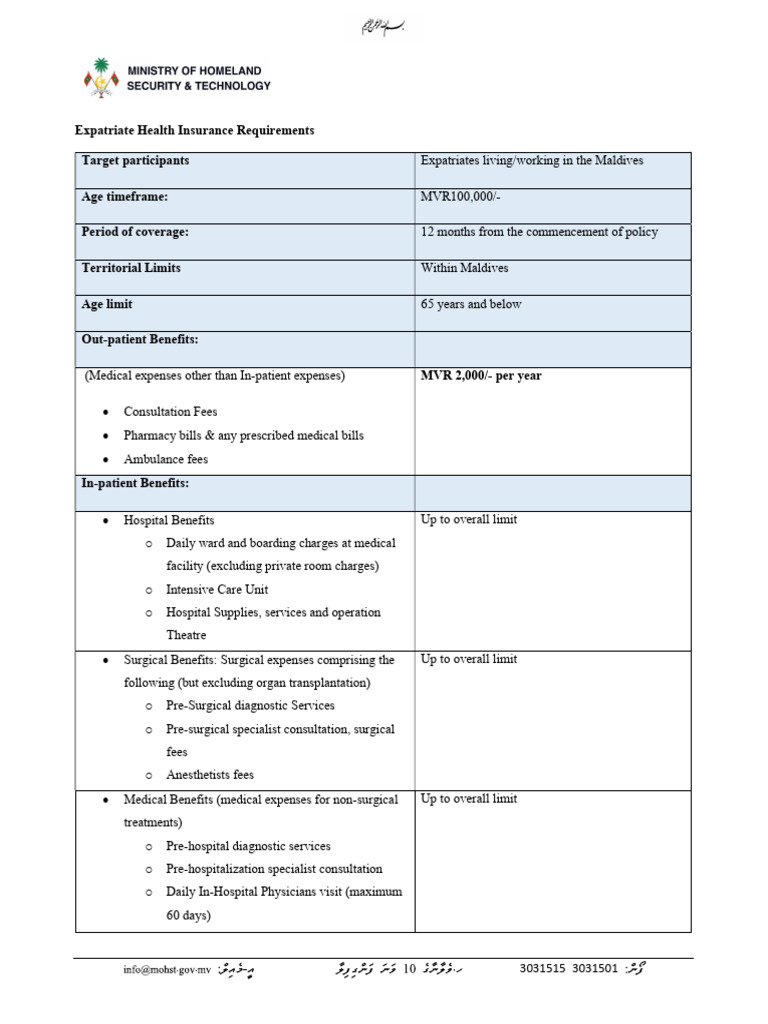 Expatriate Health-Insurance Requirement | PDF