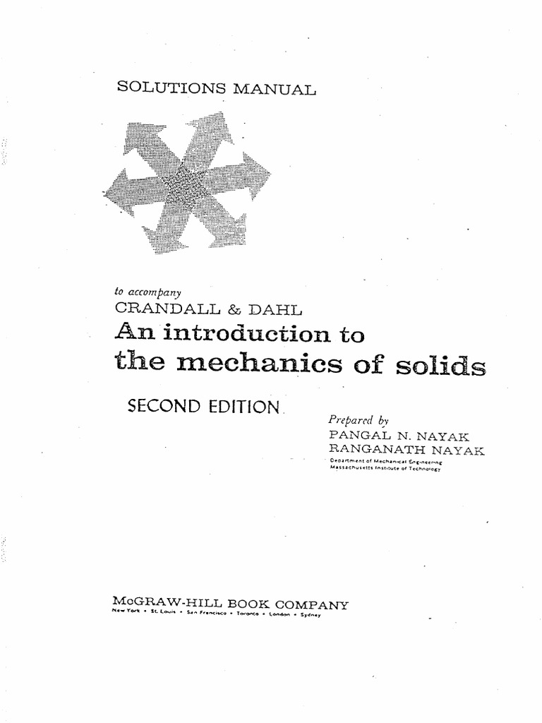 Introduction To The Mechanics of Solids Solution Manual by Stephen ...