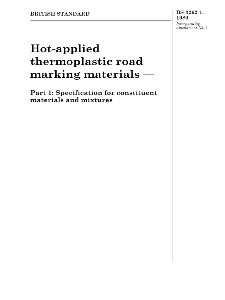 BS 3262-1 - 1989 Part 1 - Specification For Constituent Materials and ...