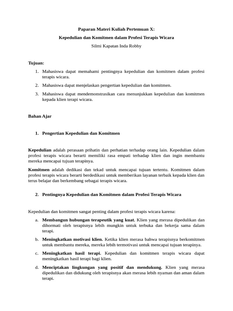 Pert 10 Paparan Materi Kuliah Pertemuan X | PDF