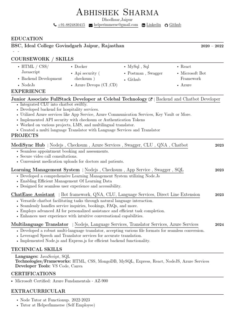 Abhishek Resume | PDF