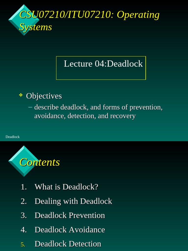 Lecture04 Deadlocks | PDF