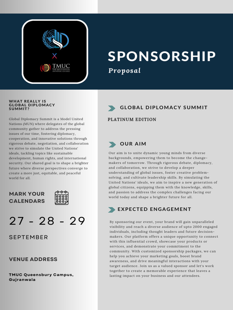 GDS MUN Sponsorship Proposal | PDF