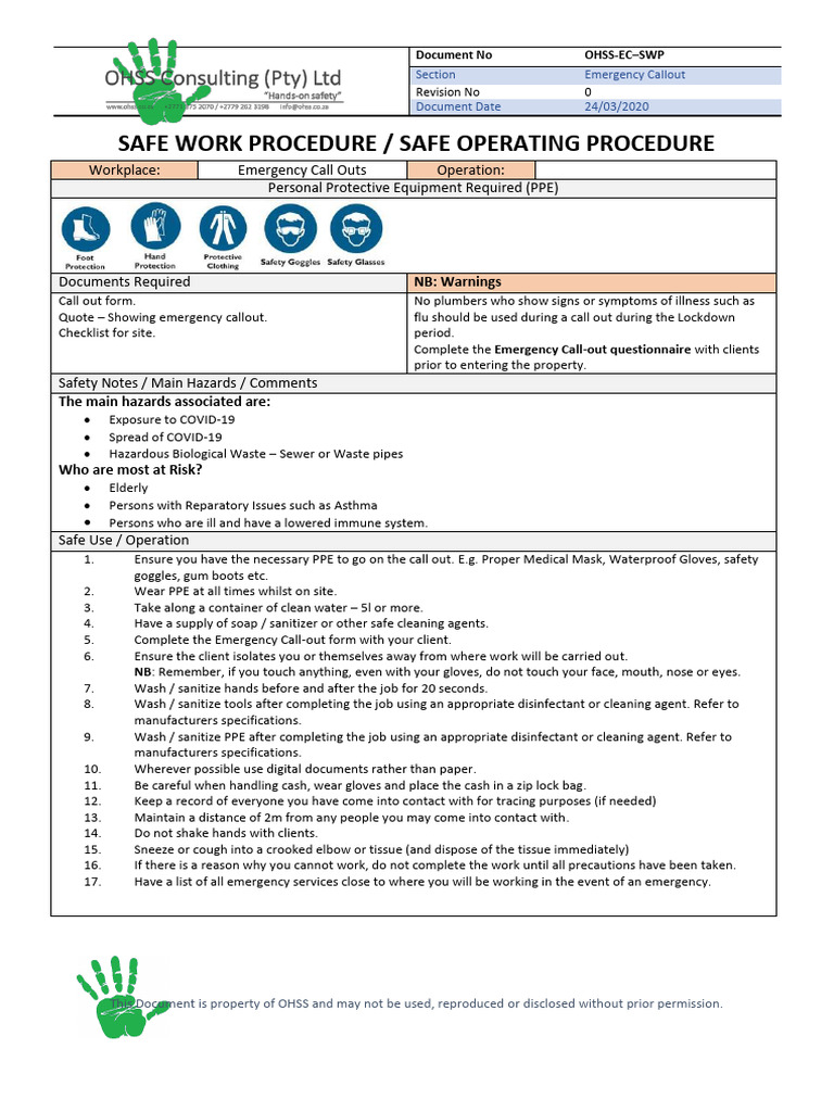 SWP Covid-19 2020 | PDF | Personal Protective Equipment | Safety
