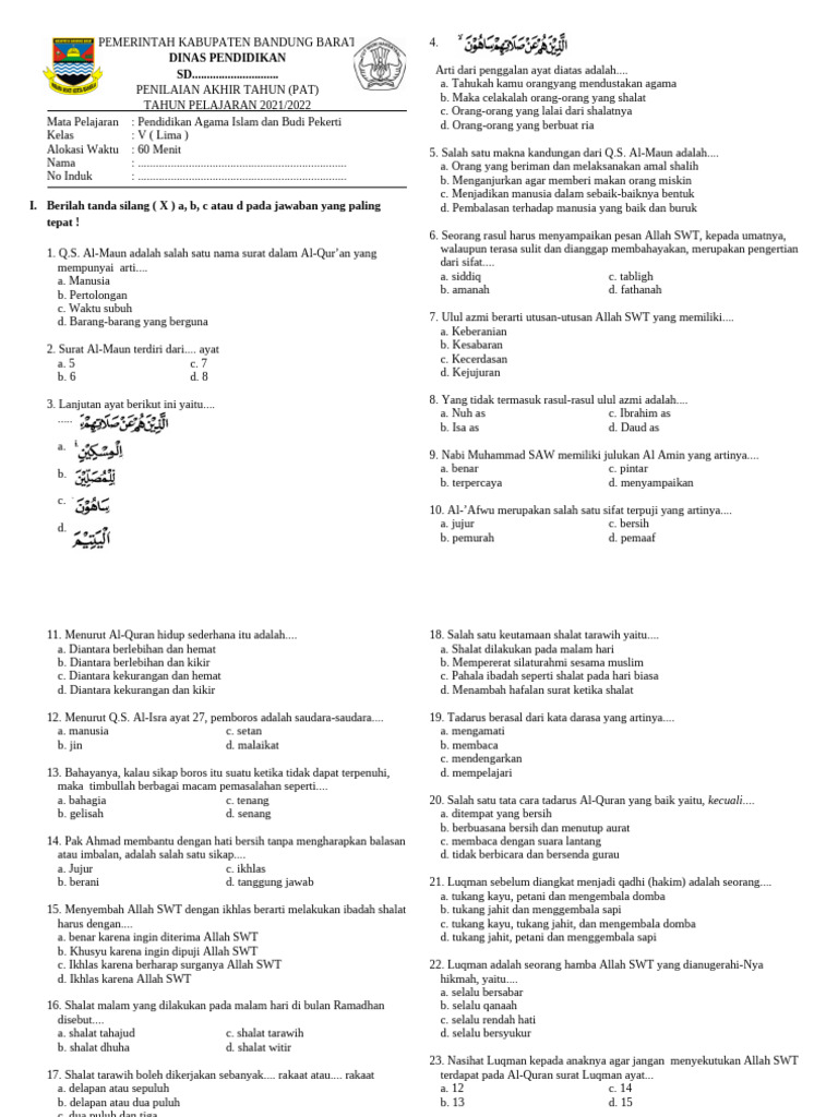 Master Soal PAT 5 | PDF