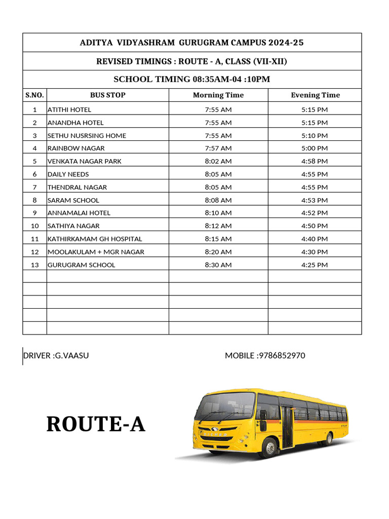 Bus Routes 2024-2025 | PDF