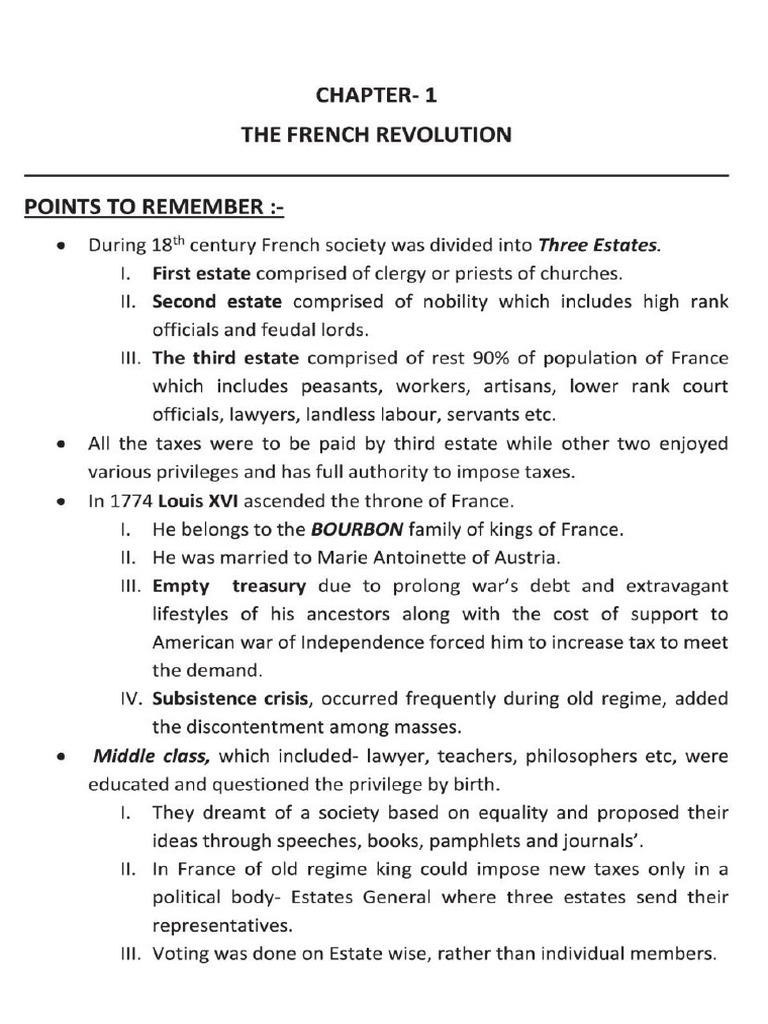 French Revolution Full Chapter | PDF