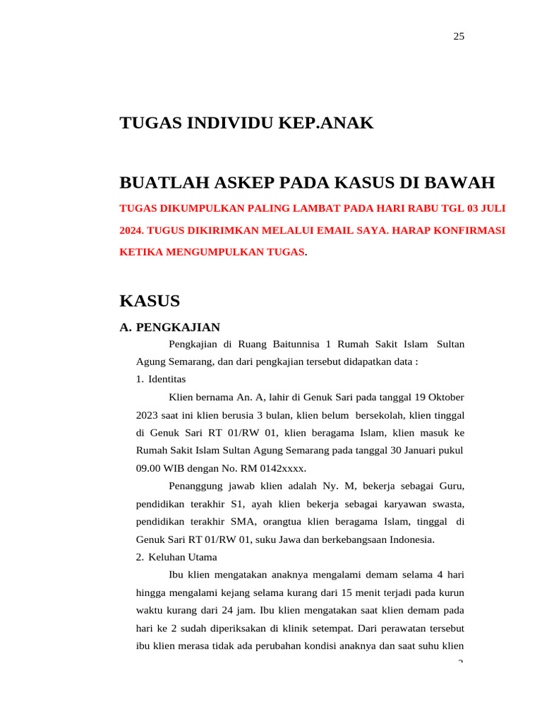 Tugas Individu Askep Kep - Anak | PDF | Chemical Elements | Essential Nutrients