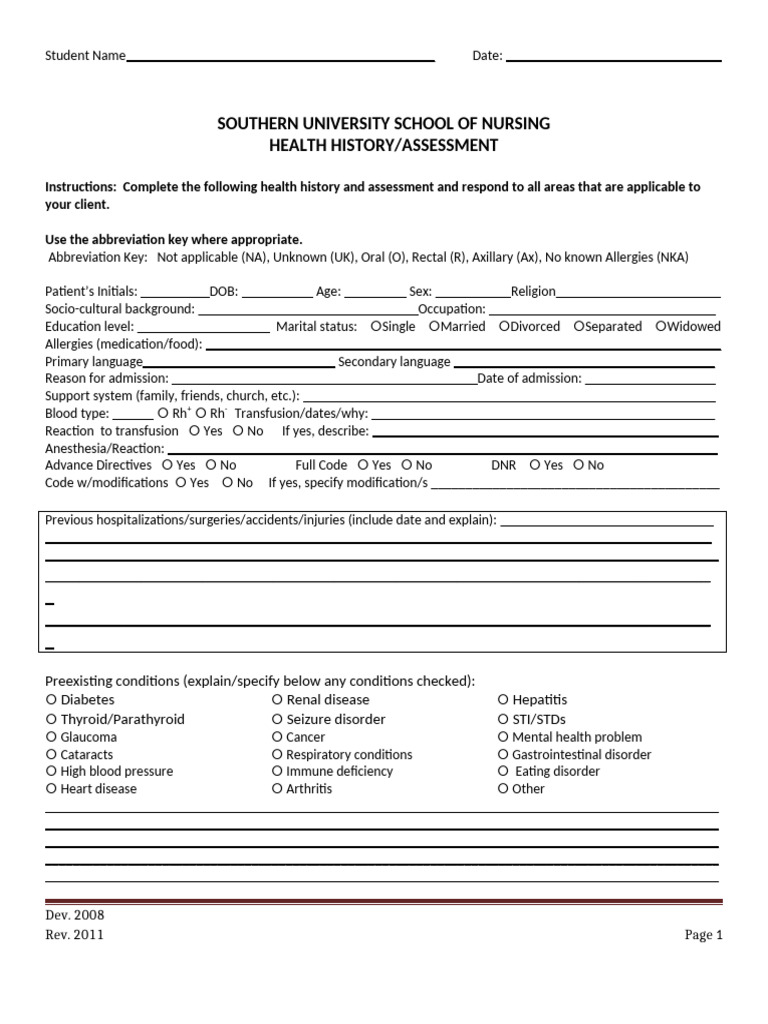 Health Assessment | PDF