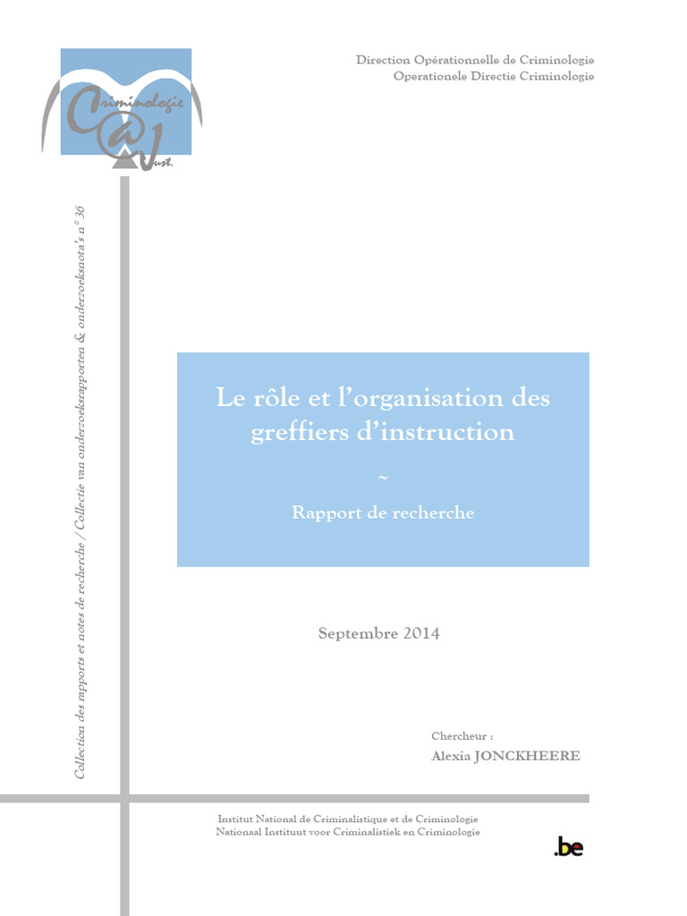Rapport Ndeg36 Aj Greffiers Dinstruction Aj | PDF