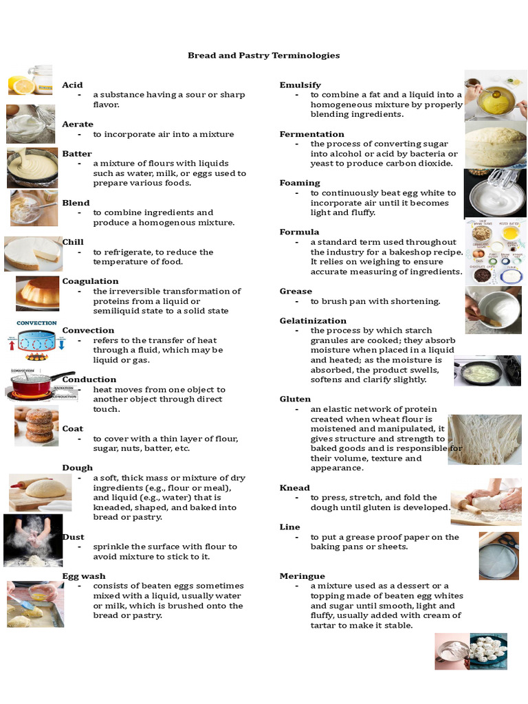 Baking Terminologies Tools and Equipment and Major Ingredients | PDF