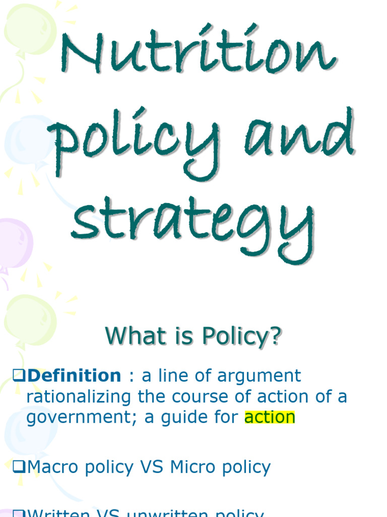 .Food and Nutrition Policies | PDF