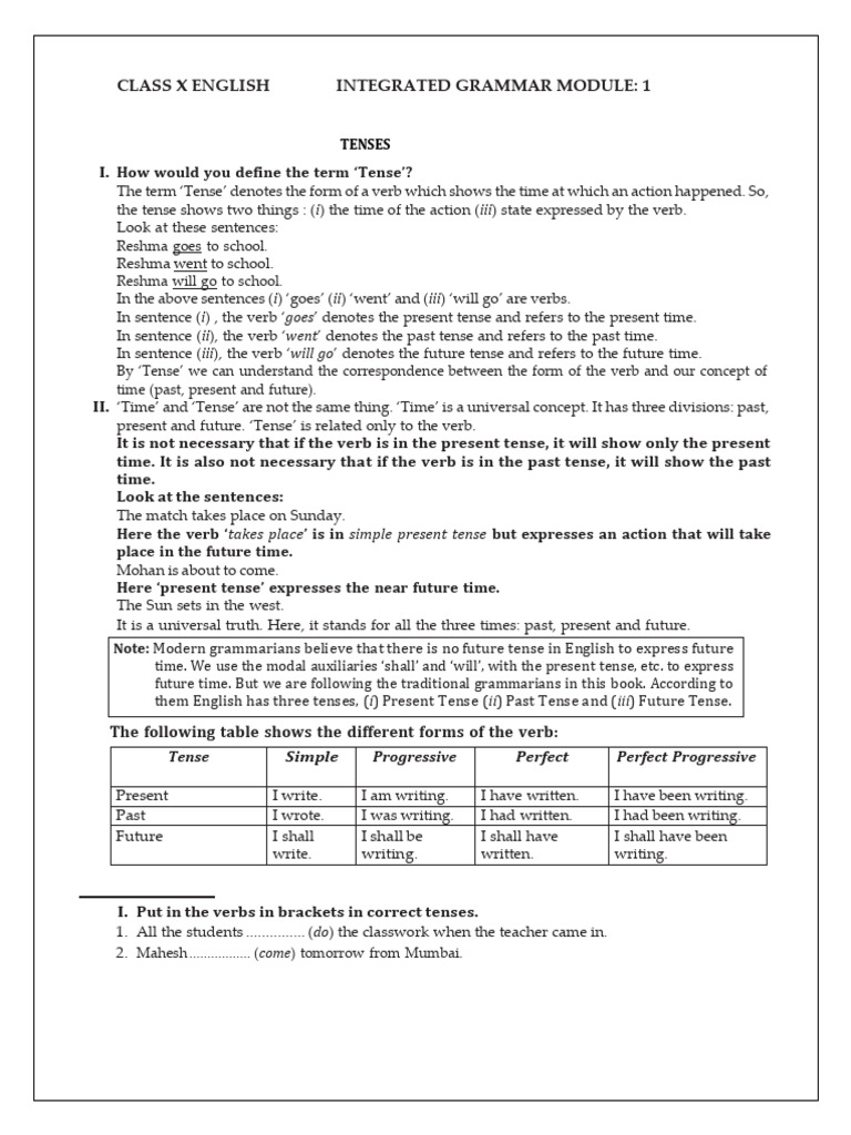 Class X Grammar Module1 Integrated | PDF