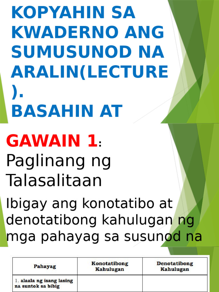 Asynchronous Activity Day 1 Filipino 9 | PDF