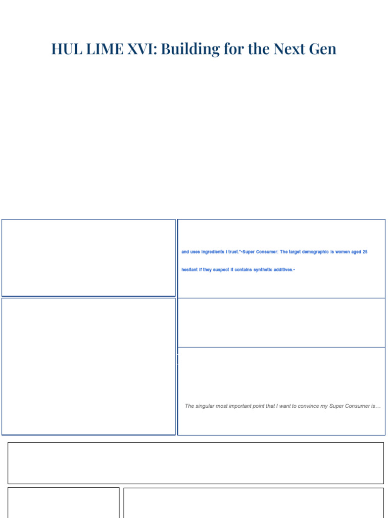 HUL LIME XVI: Building For The Next Gen | PDF