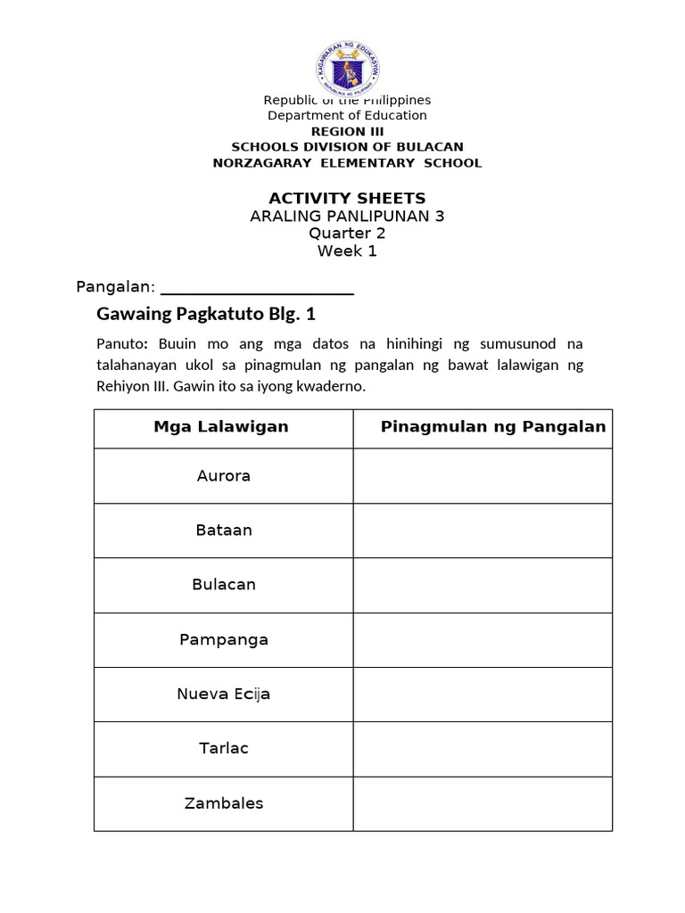 AP 3 Activity Sheet Q2 | PDF