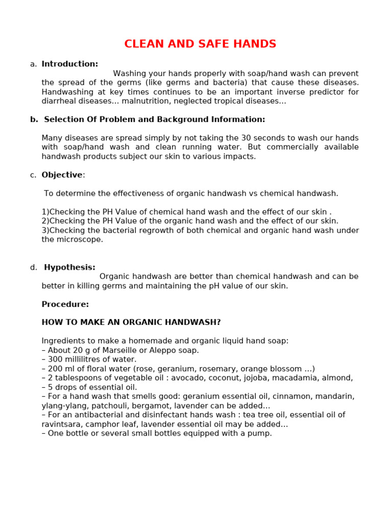 Safe Hands | PDF | Hand Washing | Wellness