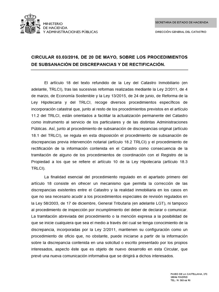 Circular Del Procd de Subsanación de Discrepancias | PDF