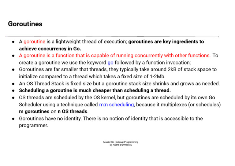Slides - Goroutines | PDF
