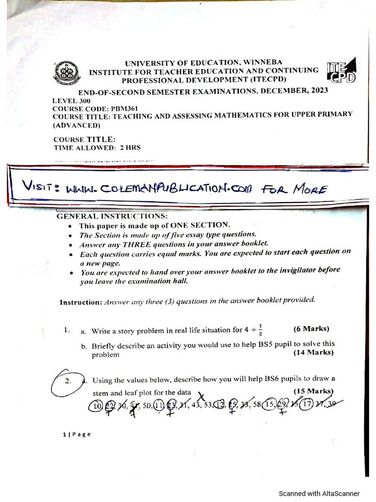 Teaching and Assessing Mathematics For Upper PrimaryAdvanced December | PDF