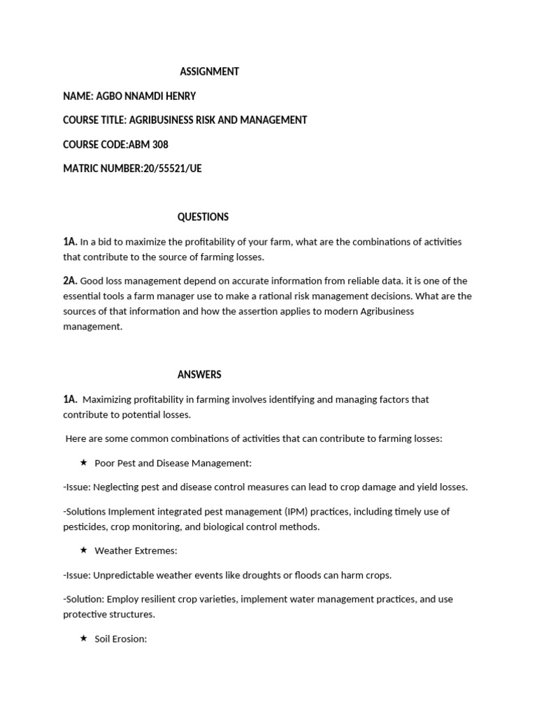 ABM 308 Assignment | PDF