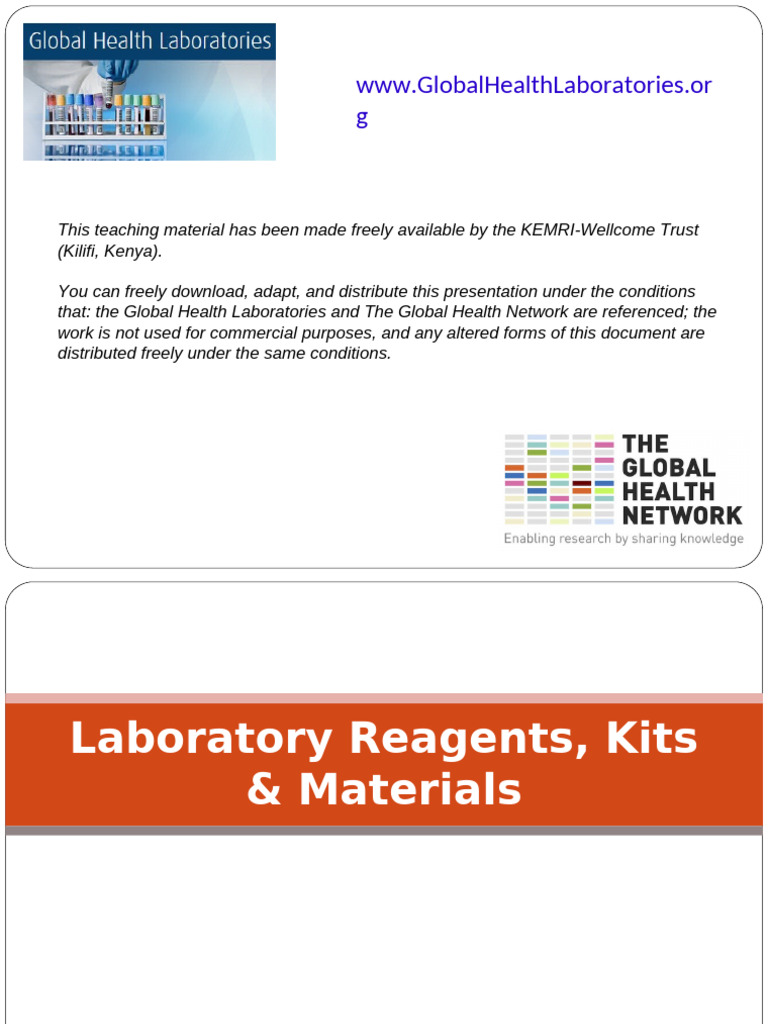 Module 6 GCLP LABORATORY REAGENTS KITS MATERIALS | PDF