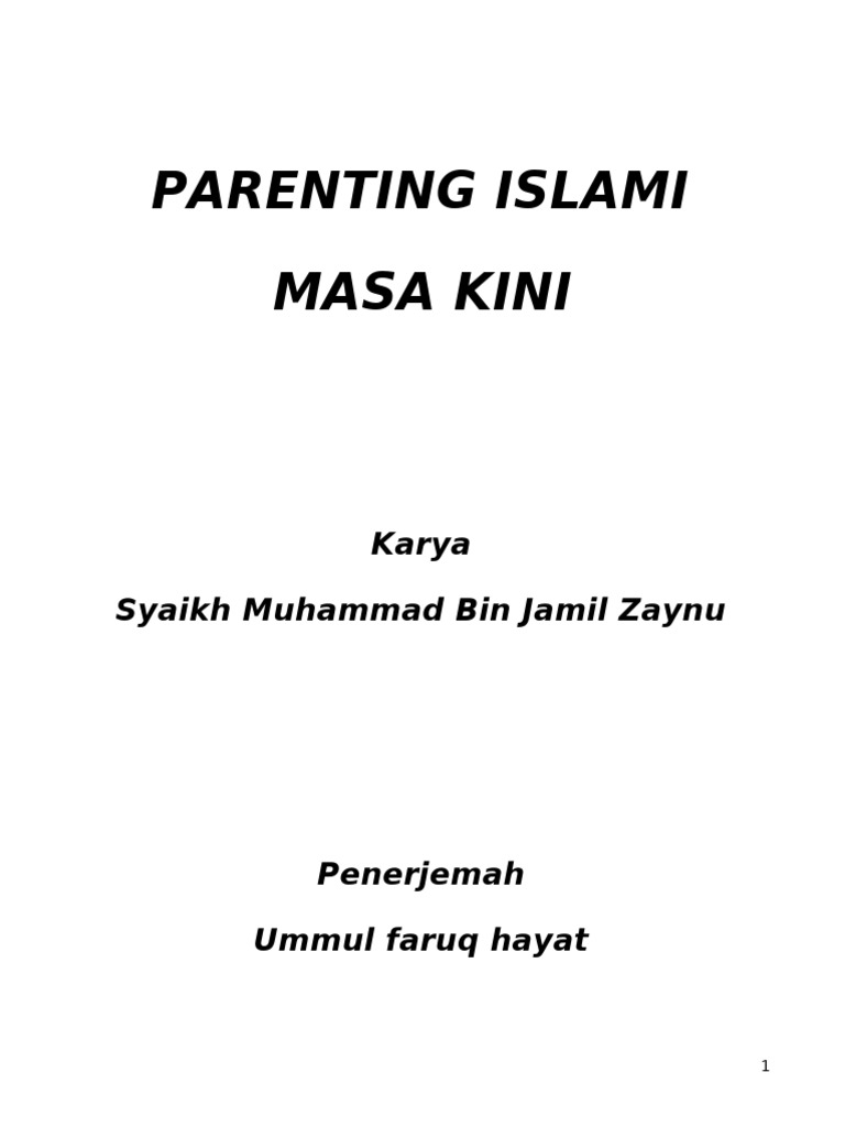 PARENTING ISLAMI by Syaikh Muhammad Zaynu | PDF | Religious Faiths ...