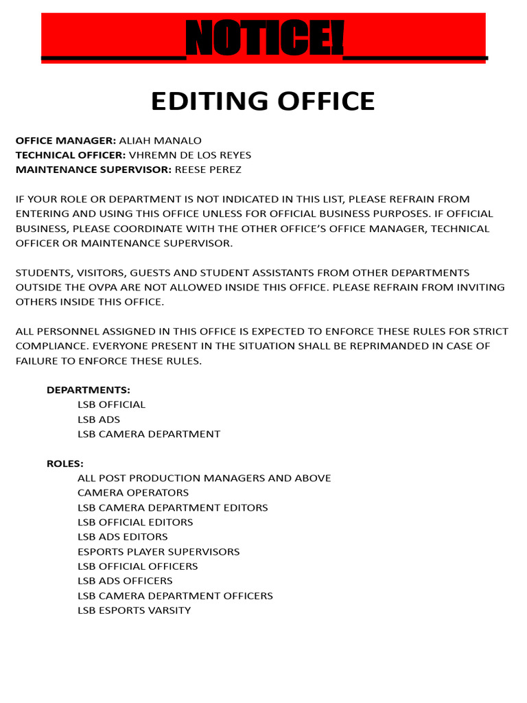 Office Notice | PDF