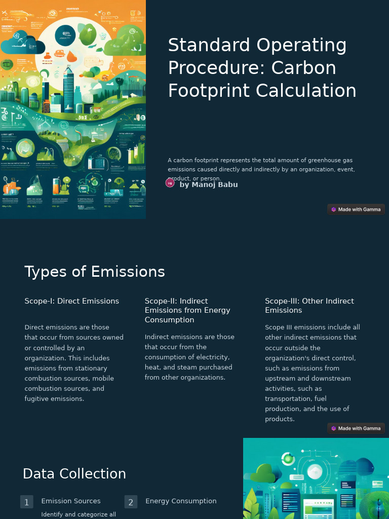 Standard Operating Procedure Carbon Footprint Calculation | PDF