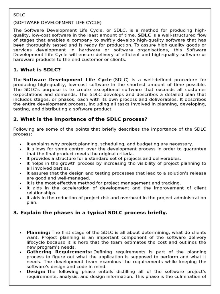 SDLC | PDF