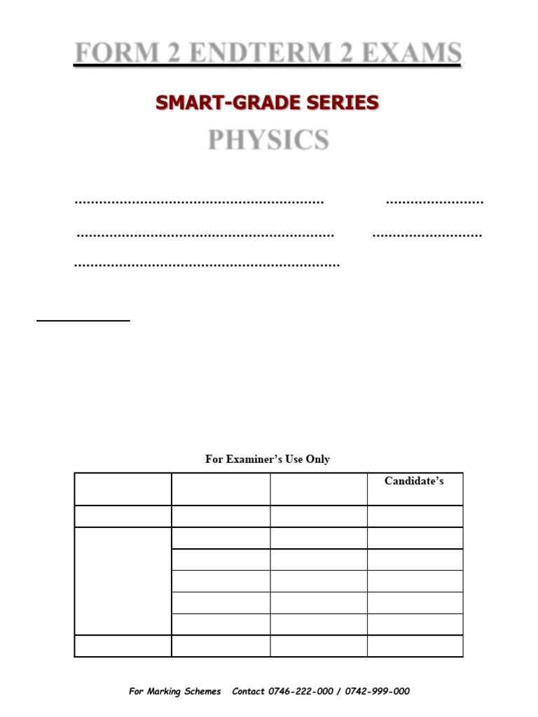 Form 2 Endterm 2 Exams: Smart-Grade Series | PDF