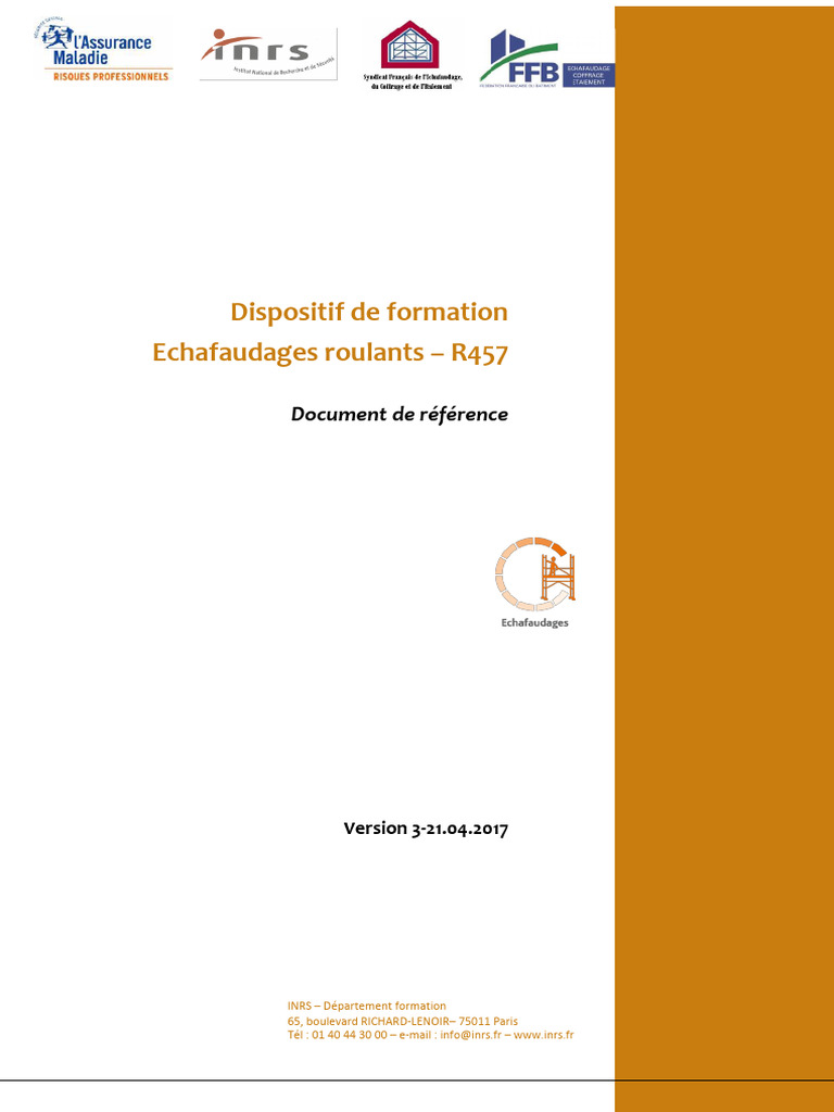 Document Reference R457 Echafaudage Roulant | PDF