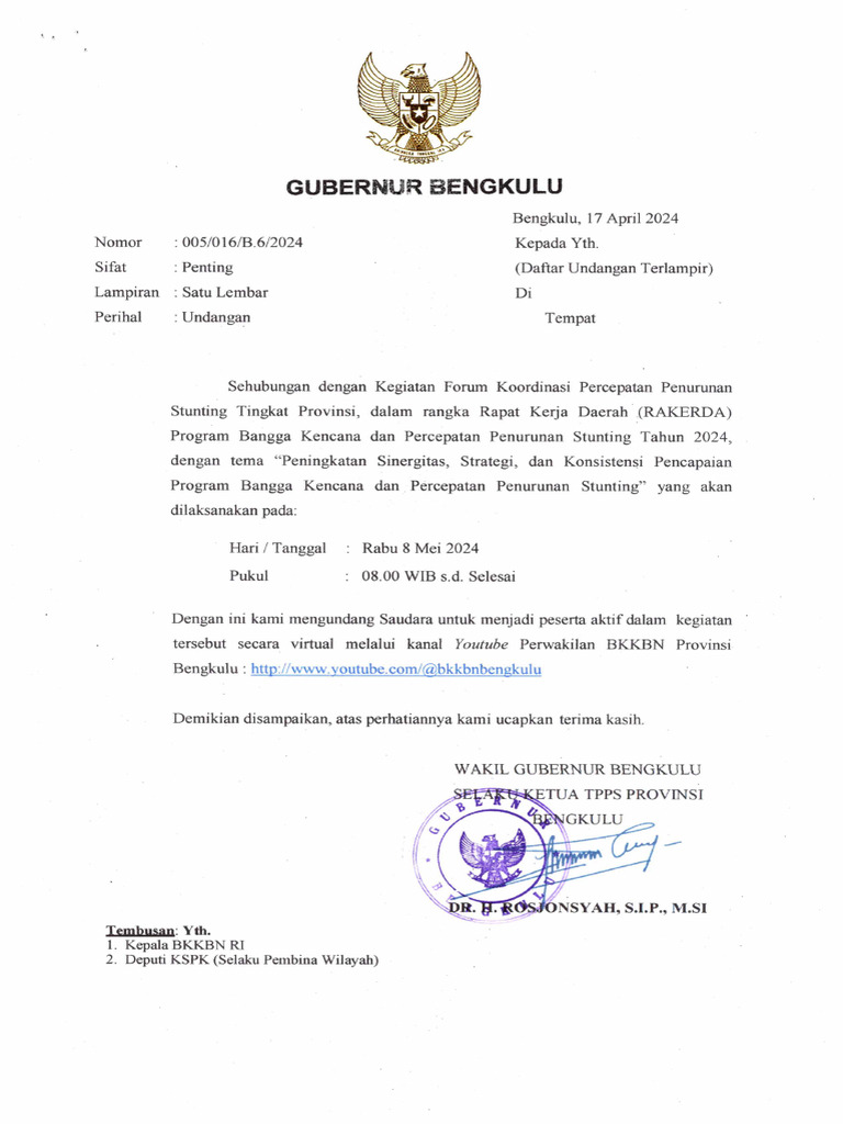Undangan Rakerda Online | PDF