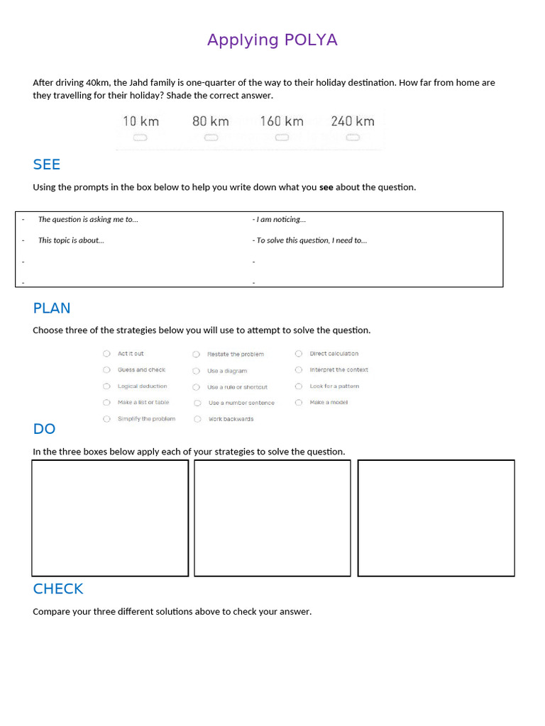 POLYA Model Sample Question Three | PDF