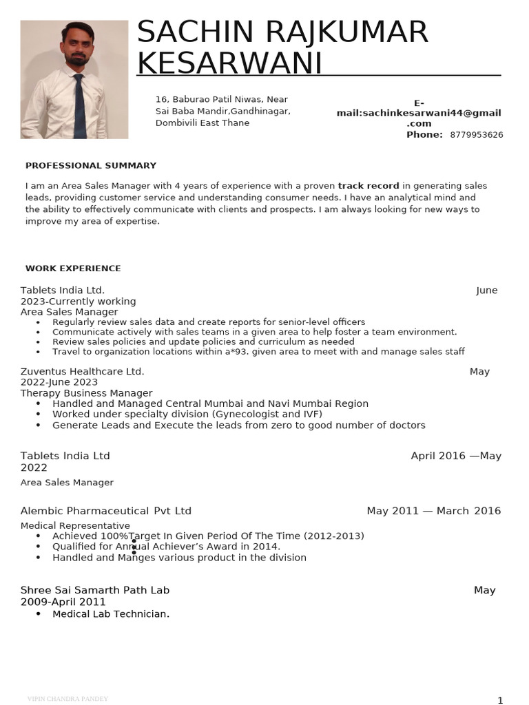 Sachin Resume | PDF