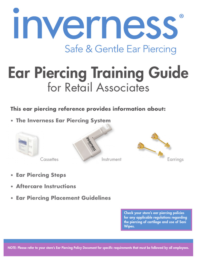 Training Guide Inverness Ear Piercing Is | PDF