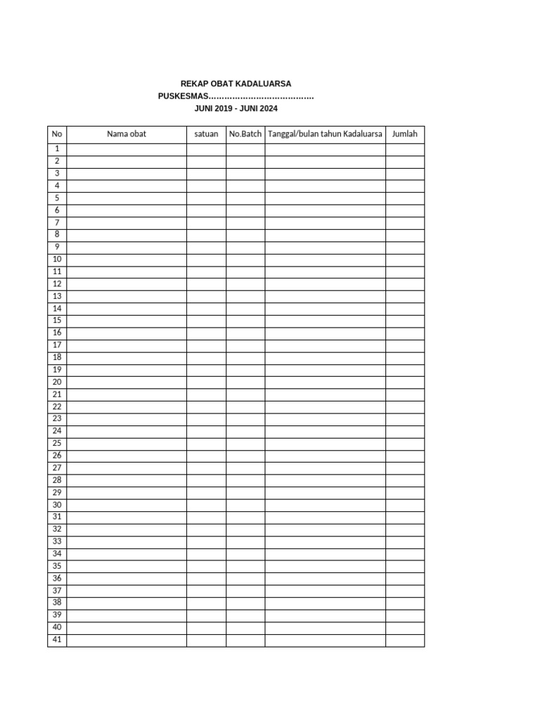 Contoh DAFTAR OBAT ED | PDF