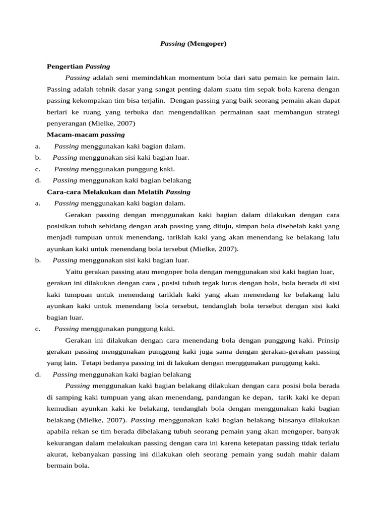 Teknik Passing | PDF