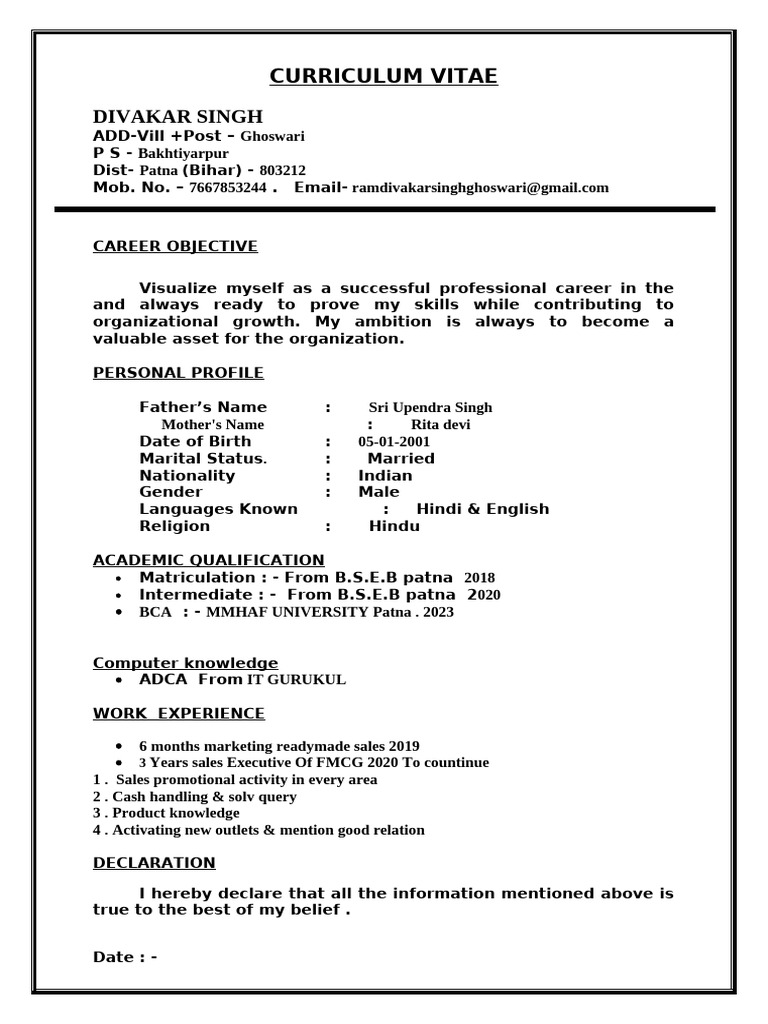 Divakar CV New | PDF