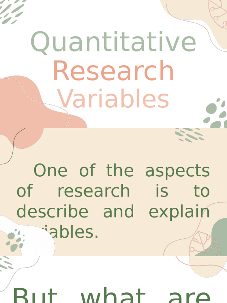 Quantitative Research Variable | PDF