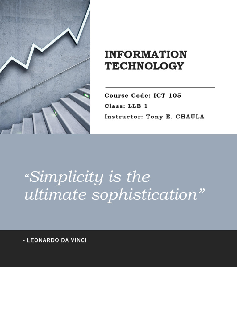 Ict 105 Lecture 1 Introduction To Computer Pdf