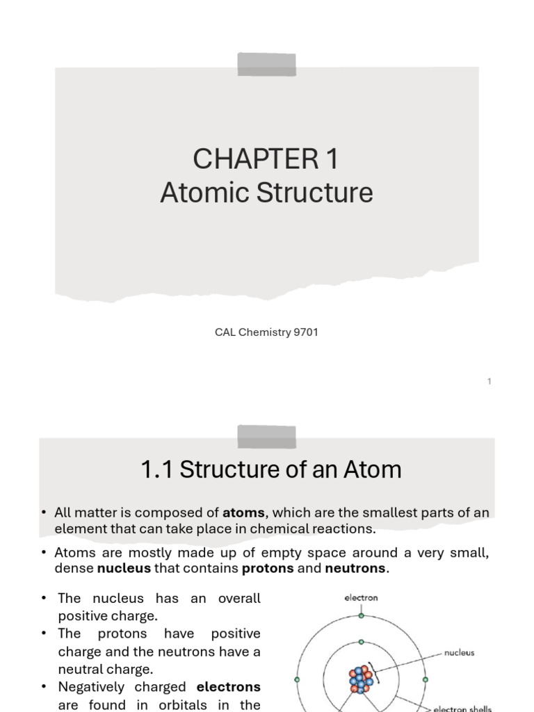 Chap 01 Atomic Structure v1 | PDF