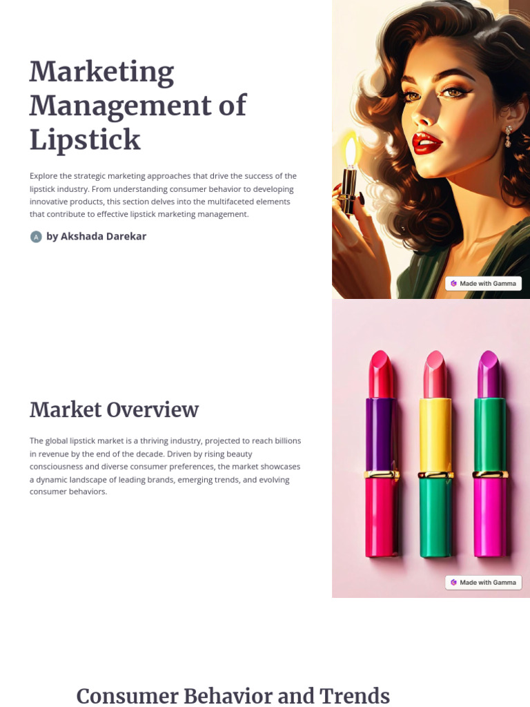 Marketing Management of Lipstick | PDF