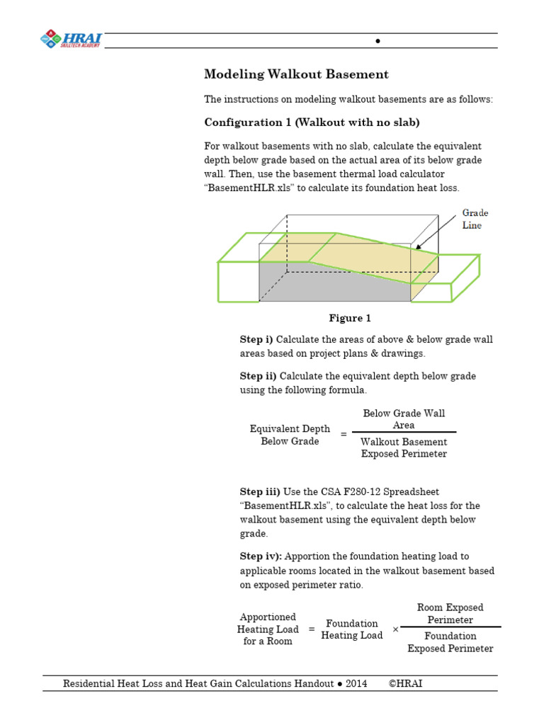 HRAI Walkout Basement Calculation | PDF