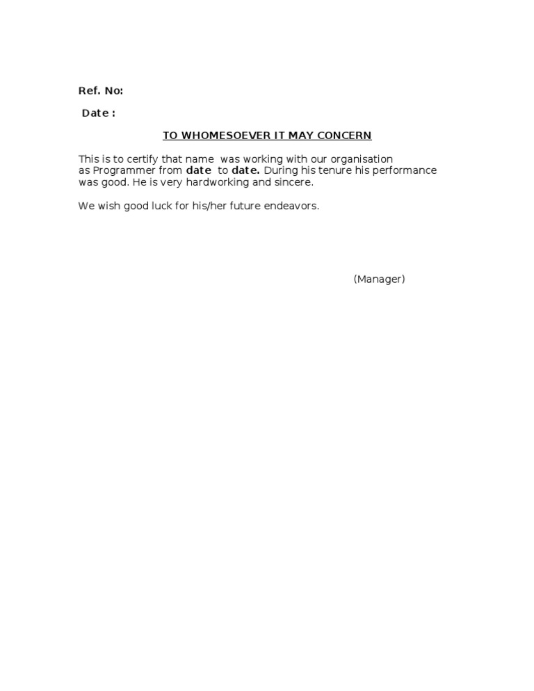 Experience Letter for Programmer | PDF | Career & Growth | Law