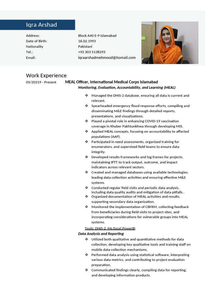 Iqra Arshad CV | PDF